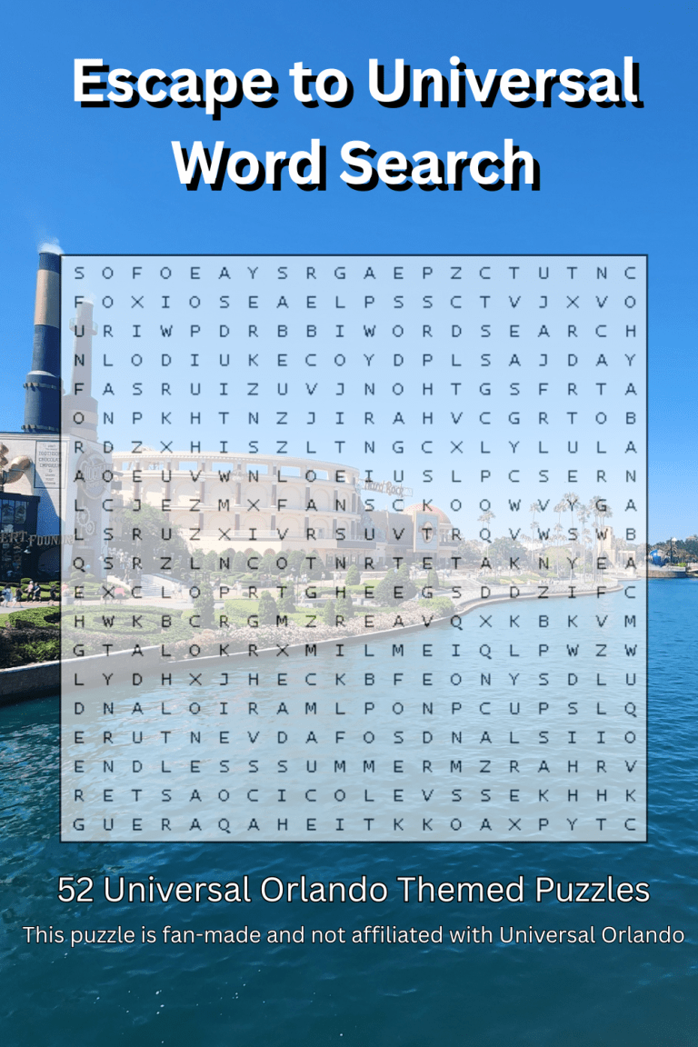 Escape to Universal: A Must-Have Word Search Puzzle Book for Universal ...